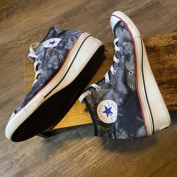 Converse | Shoes | Black White Tie Dye Converse Wedge Sneakers | Poshmark